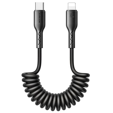 Joyroom Sa38 Cl3 30w Usb Ctype C 8핀 코일형 고속 충전 데이터 케이블 길이15m검은색