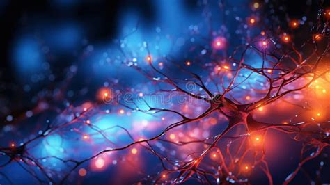 Visualization Of Neurons In The Human Brain Overview Of Brain Cells Stock Image Image Of