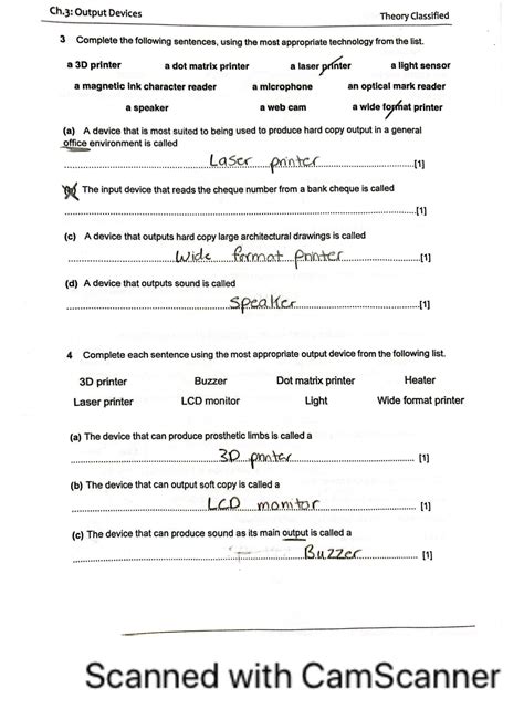 Solution Output Devices Ict Igcse 2 Studypool