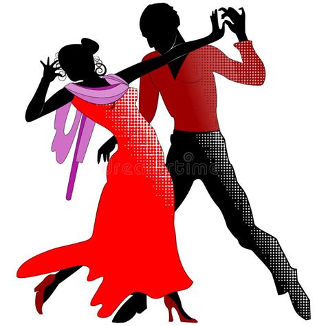 Dançarinos ícone Do Tango Estilo Dos Desenhos Animados Ilustração