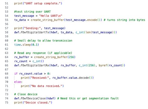 Set Up Uart Script In Waveforms Sdk For Analog Discovery 2 Test And
