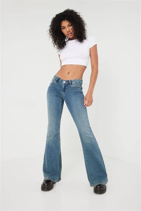 Garage Extreme Low Rise Flare Jean In Blue Lyst