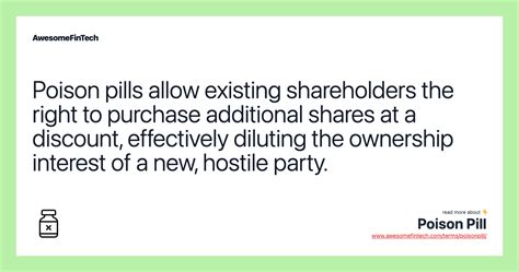 Poison Pill Awesomefintech Blog