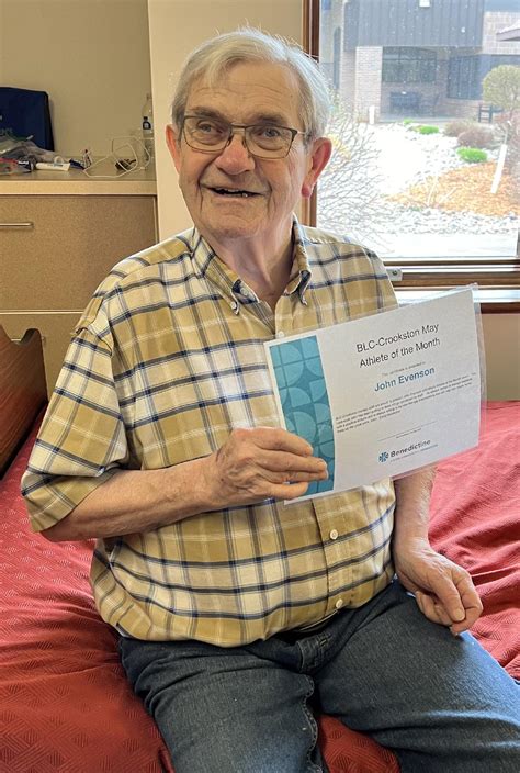 John Evenson Is Benedictine Living Communitys May Athlete Crookston Times