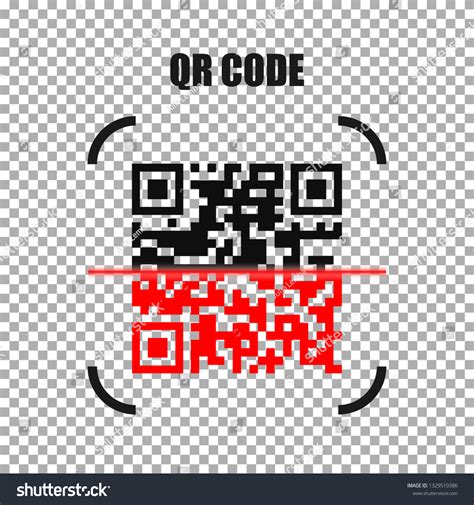 Realistic Qr Code Scanning Black Icon Stock Vector Royalty Free