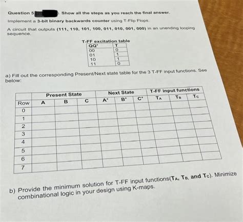 Question 5 Show All The Steps As You Reach The