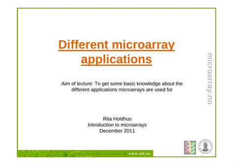 Pdf Different Microarray Applications · Pdf Filedifferent Microarray Applications Rita