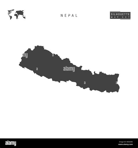 Nepal Blank Vector Map Isolated On White Background High Detailed Black Silhouette Map Of Nepal