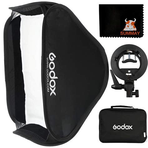 Godox 80x80cm Foldable Flash Softbox Kit With S Type Bracket Bowens Mount Holder