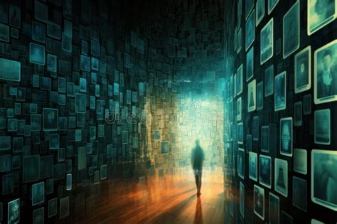 Personal Data And Generative Visual Content Concept Stock Illustration