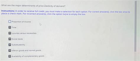 Solved What Are The Major Determinants Of Price Elasticity