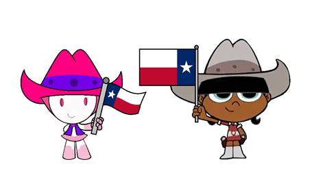 Cowgirl Robotgirl And Cowgirl Lola With Texas Flag By Adrianmacha20005