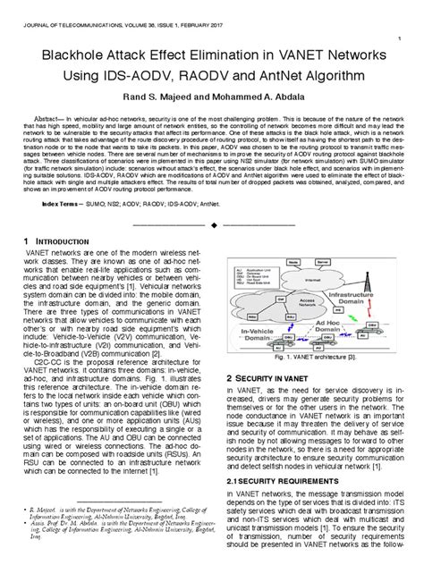 blackhole attack effect elimination in vanet networks using ids aodv