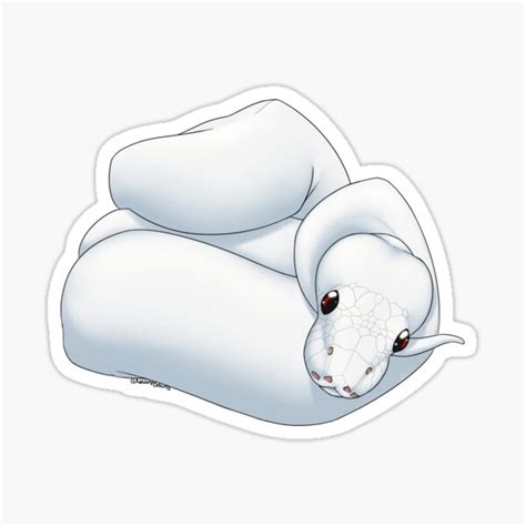 Black Eyed Leucistic Ball Python Sticker By Lizardbeans Redbubble