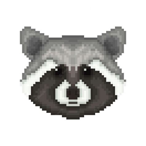 Голова енота в стиле пиксель арт Премиум векторы Pixel Art Art Style Large Canvas Prints