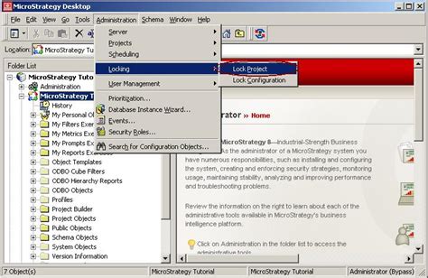 Kb12274 Differences Between Lock Schema Lock Project And Lock Configuration In Microstrategy