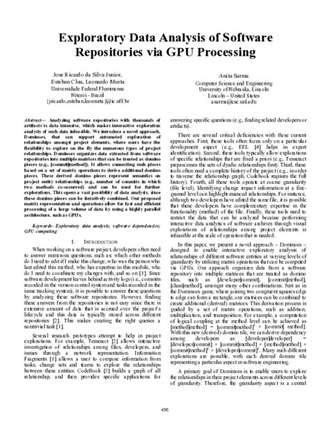 Pdf Exploratory Data Analysis Of Software Repositories Via Gpu Processing Jose Joaquim Da