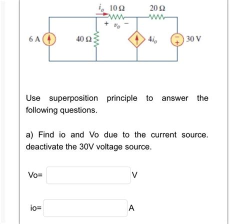 Solved Use Superposition Principle To Answer The Following Chegg