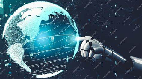 미래형 로봇 인공 지능 혁신적인 Ai 기술 개념 프리미엄 사진