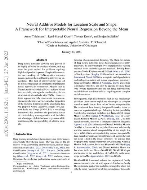 Neural Additive Models For Location Scale And Shape A Framework For Interpretable Neural