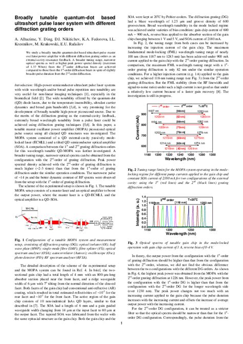 Pdf Broadly Tunable Quantum‐dot Based Ultra‐short Pulse Laser System With Different
