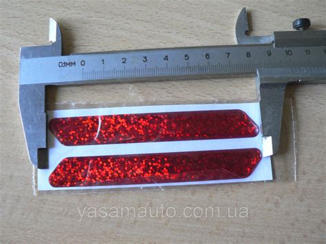 Наклейка S Силиконовая Полоса 100х14х1.2мм 2шт Красная Светоотражающая ...