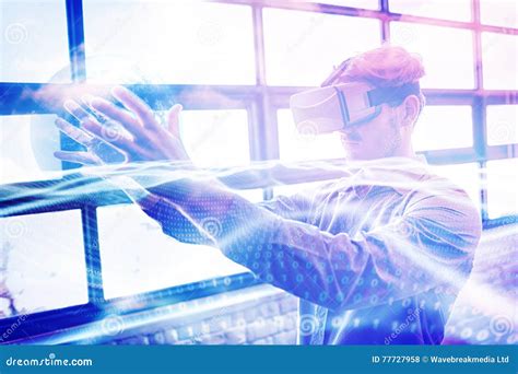 Composite Image Of Digitally Generated Binary Code Landscape Stock