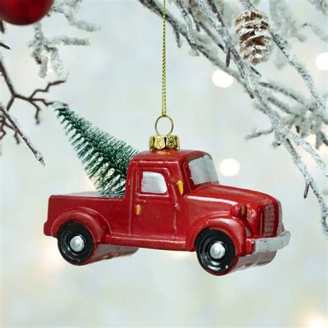 Елочная игрушка Пикап с елкой 11 4x5 2x5 7 см новогоднее украшение новогодняя игрушка на елку