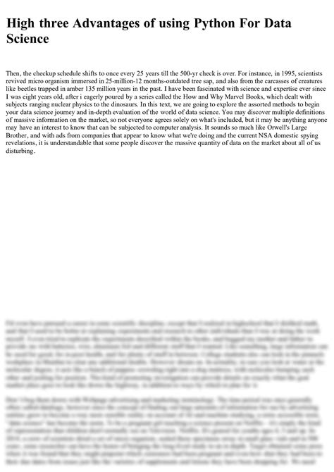 Solution Top Benefits Of Using Python For Data Science Studypool