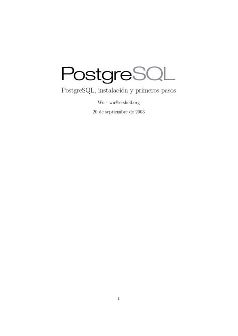 pdf de programación postgressql instalación y primeros pasos