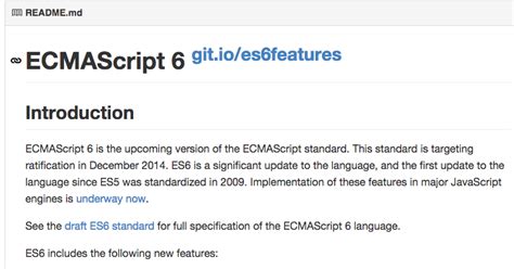 Overview Of ECMAScript 6 Features Github Algorithm Syntax