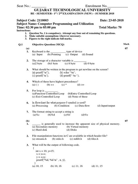 Pps May 2018 Pdf C Programming Language Pointer Computer