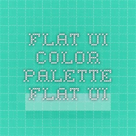 Flat UI Color Palette Flat UI