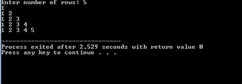 C Language Program To Print Half Pyramid Using Numbers Sana