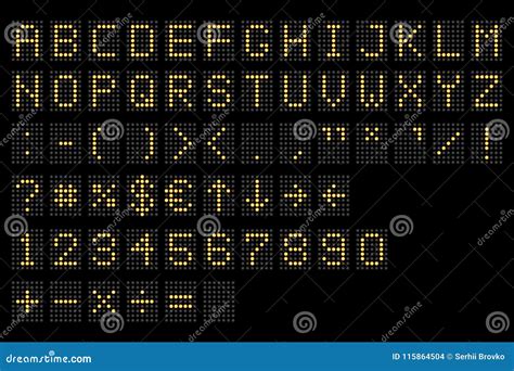 Led Digital Alphabet Electronic Number And Alphabet Digital Display Letters And Symbols Stock