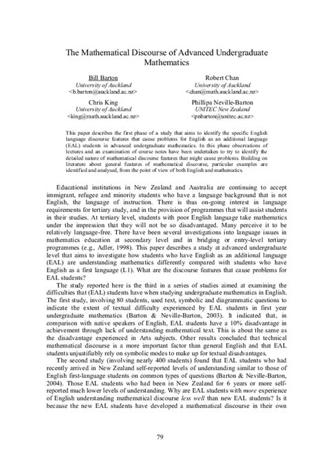 Pdf The Mathematical Discourse Of Advanced Undergraduate Mathematics