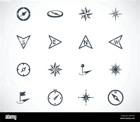Vector Black Compass Icons Set Stock Vector Image And Art Alamy