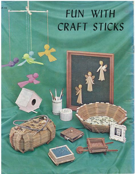 Vintage Craft Course Hp 119 Fun With Craft Sticks Pattern Book 1966 31