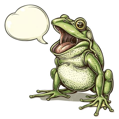 Cartoon Frog Shouting And Speech Bubble In Retro Style Frog Clipart