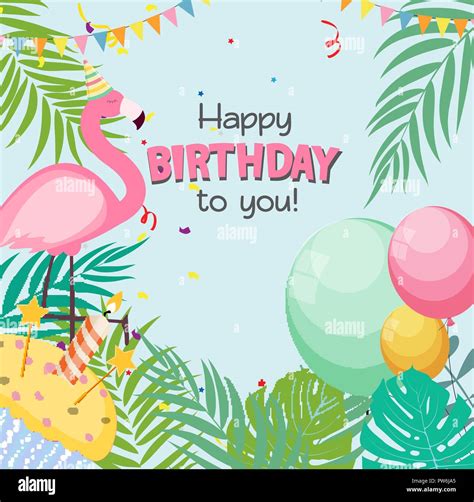 Birthday Card Congratulation Template Vector Illustration Stock Vector