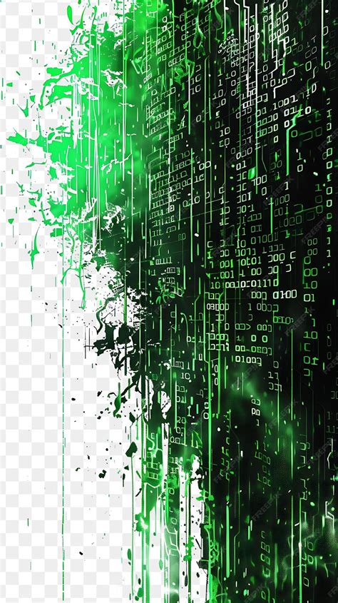 Premium Psd Hacker Attack Glitch With Binary Code Abstract Shapes And
