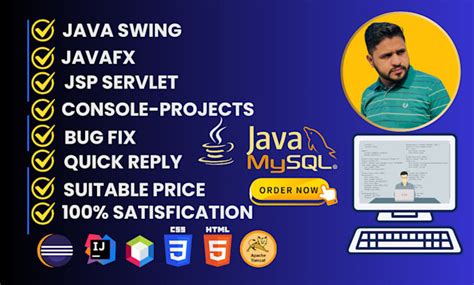 do java swing javafx servlet jsp console projects with mysql bug fix
