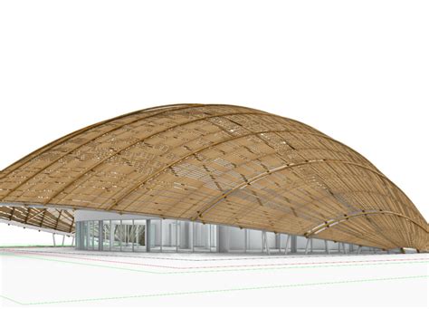 Architecture Project Gridshell Canopy Crafted From Palm Leaves For Ecological Visitor Engagement