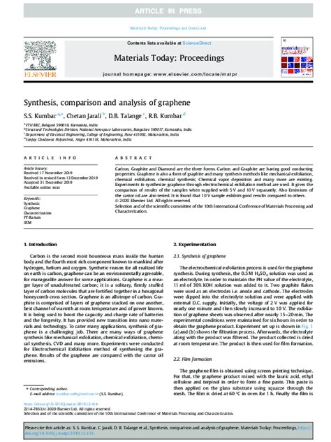 Pdf Synthesis Comparison And Analysis Of Graphene