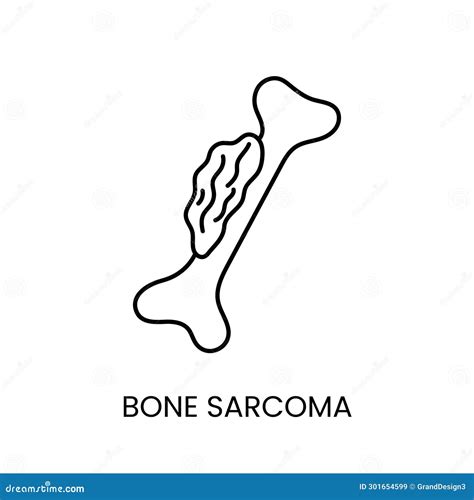 Cancer Osteosarcoma Line Icon Vector Cancer Malignant Disease 301654569