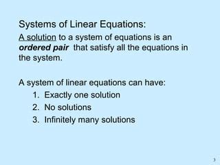 Solving Systems Of Linear Equations PPT