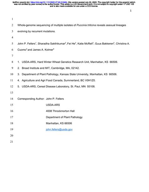 Pdf Whole Genome Sequencing Of Multiple Isolates Of Puccinia Triticina Reveals Asexual