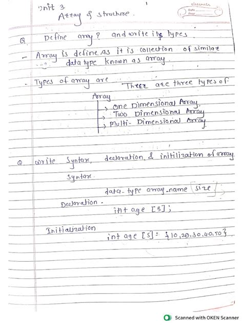 Pic Unit 3arrays And Structure Pdf