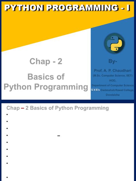 Chap 2 Basics Of Python Programming Pdf Control Flow Variable
