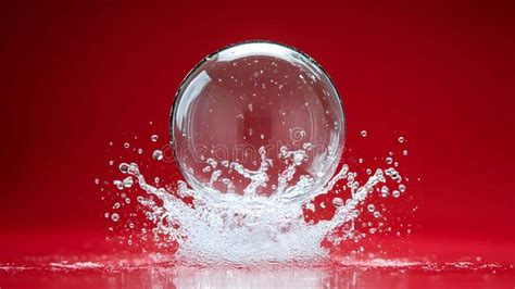 Attractive View Of Food Bubble Isolated On Red Background Stock